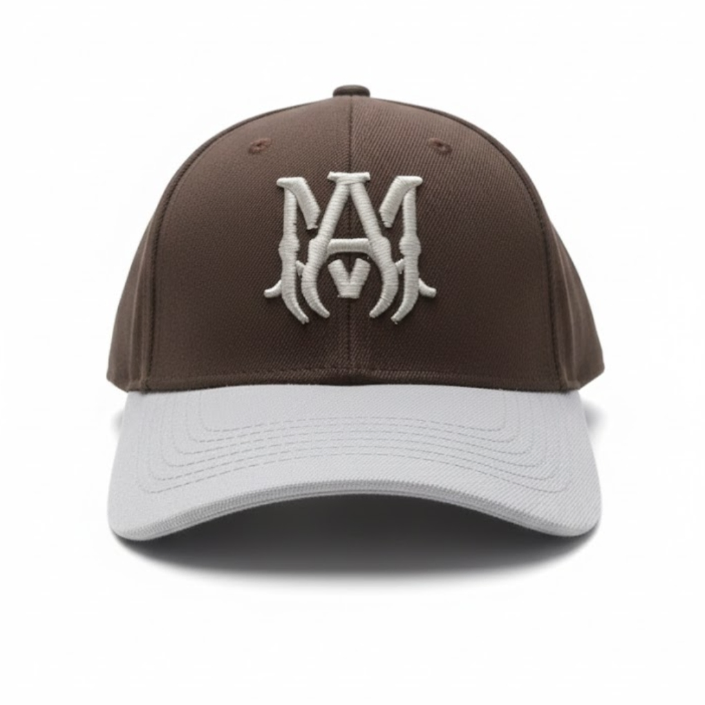 AMIRI Two-Tone MA Outline Cap –Brown & White - One Trade International