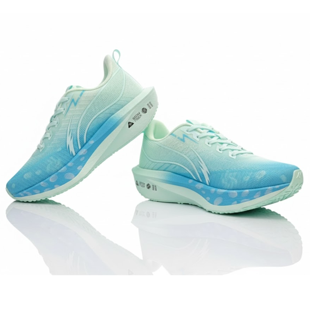 Beige AuraFlow Gradient Running Shoes –Mint Blue Edition - One Trade ...