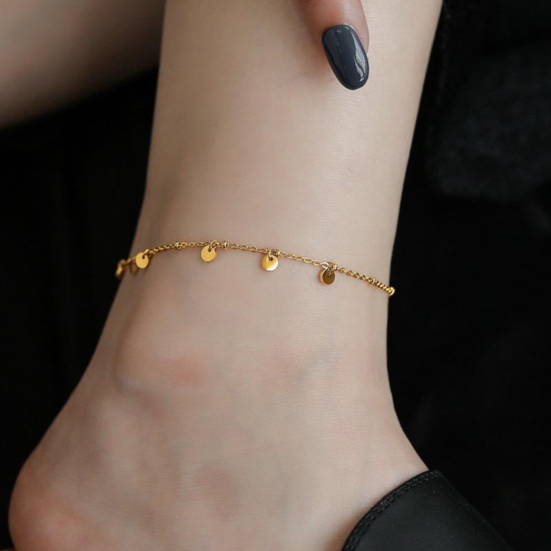 Gold Plated Coin Tassel Ball Anklet - Only 99 Shop BD