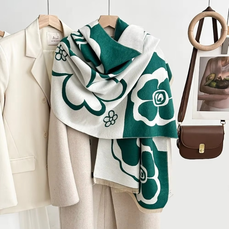 Flower Pattern Warm Winter Shawl - Only 99 Shop BD