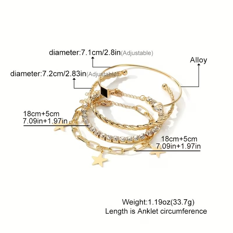 4 Pcs Star Tassel Bracelet Set - Only 99 Shop BD