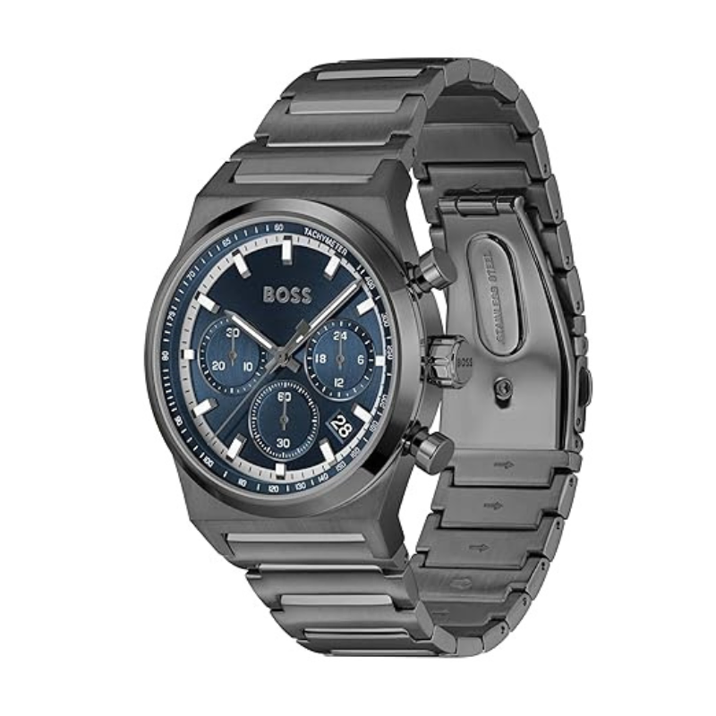Hugo Boss Grey Stee Blue Dial Chronograph Men's Watch - My Watch