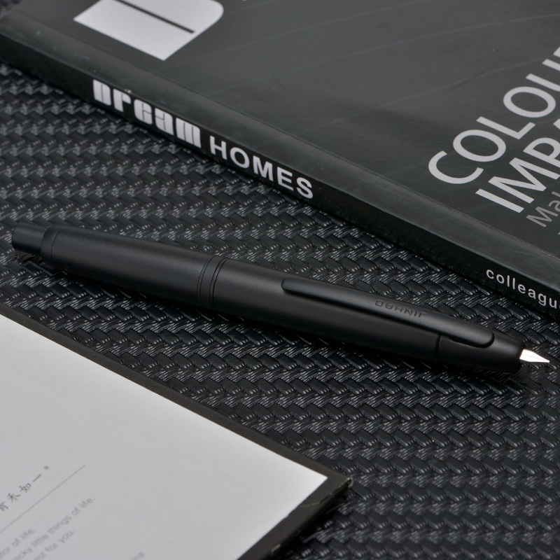 Jinhao 10 Series Retractable Fountain Pens Matte Black Metal - TSAMSA
