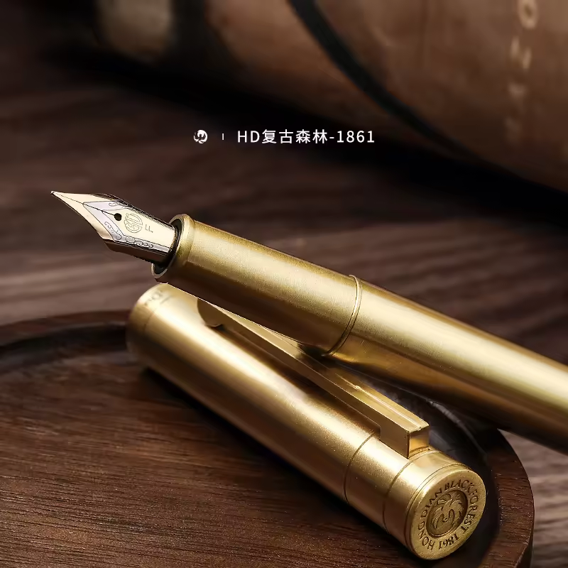 LT Hongdian Vintage Style 1861 Brass Fountain Pen - TSAMSA